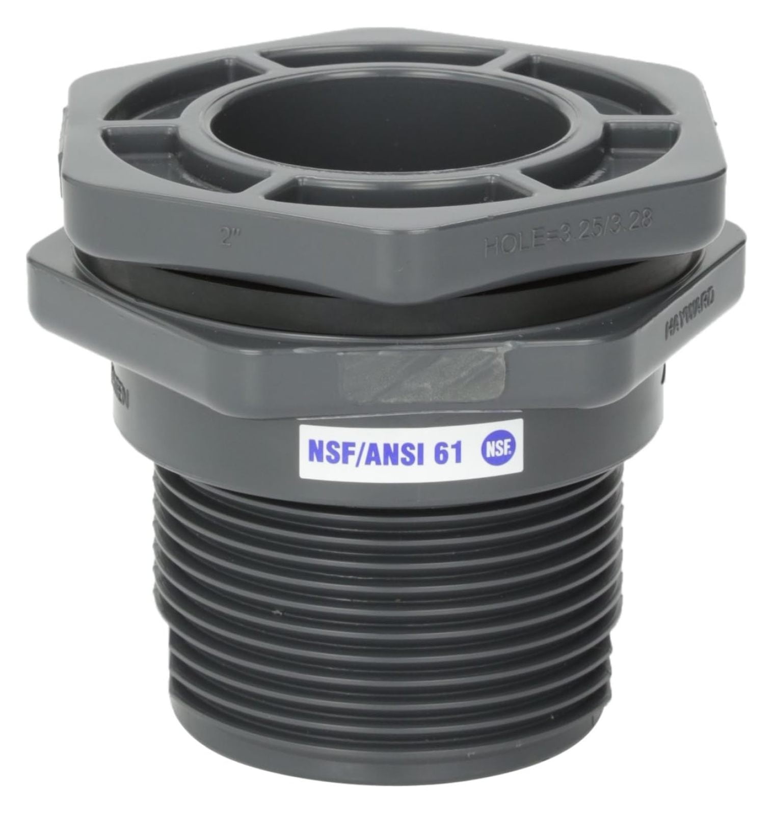 BFA1020CES 2-Inch Gray PVC Socket by Thread BFA Series Bulkhead Fitting ...