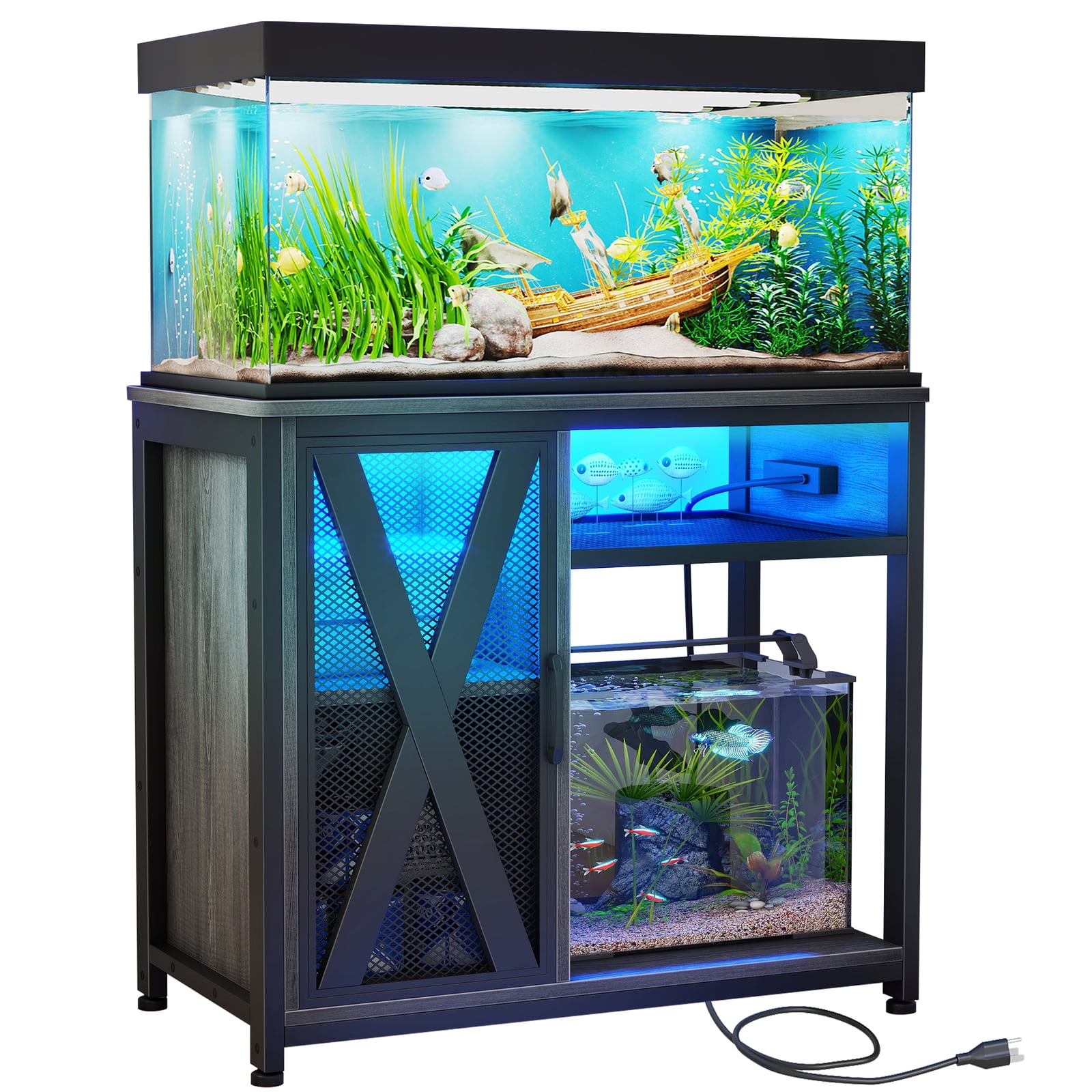 BFANGB 50 Gallon Aquarium Stand with Built-in Storage and Charging ...