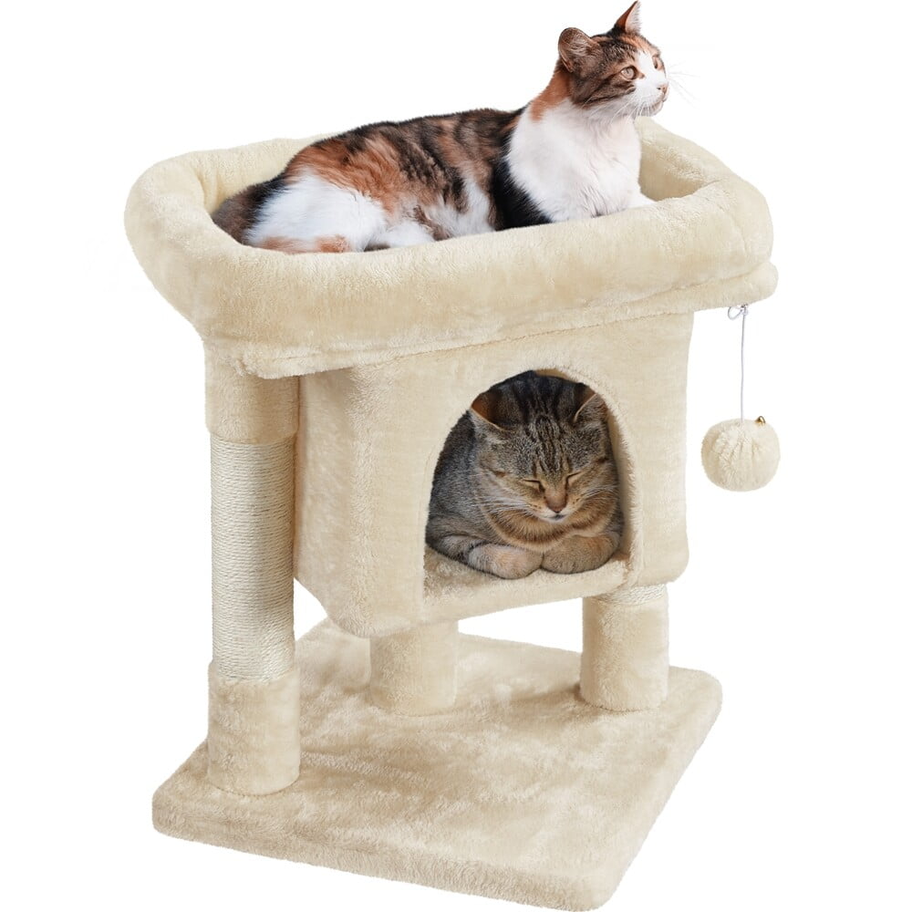 BFANGB Cat Tree Tower Cozy Plush Condo Sisal-Covered Scratching Posts ...