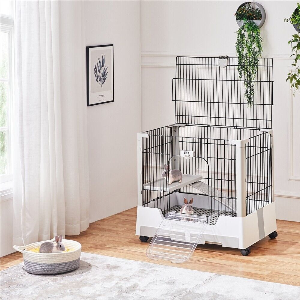 BFANGB Spacious Rabbit Cage Boasting an Easy-Clean Pull-out Tray – An ...