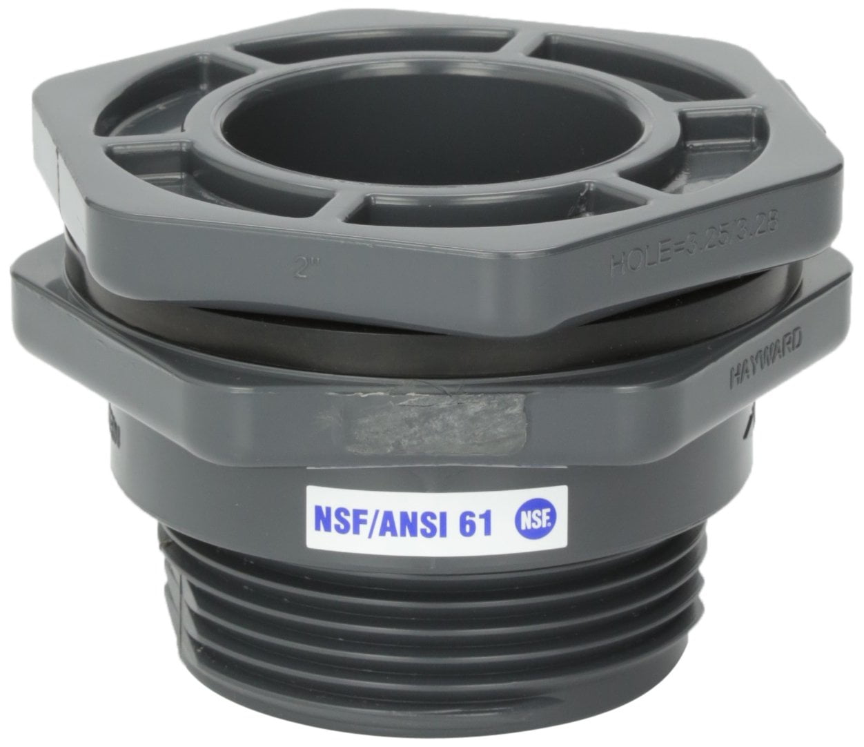 BFAS1020CES 2-Inch Gray PVC Socket by Thread BFAS Series Bulkhead ...