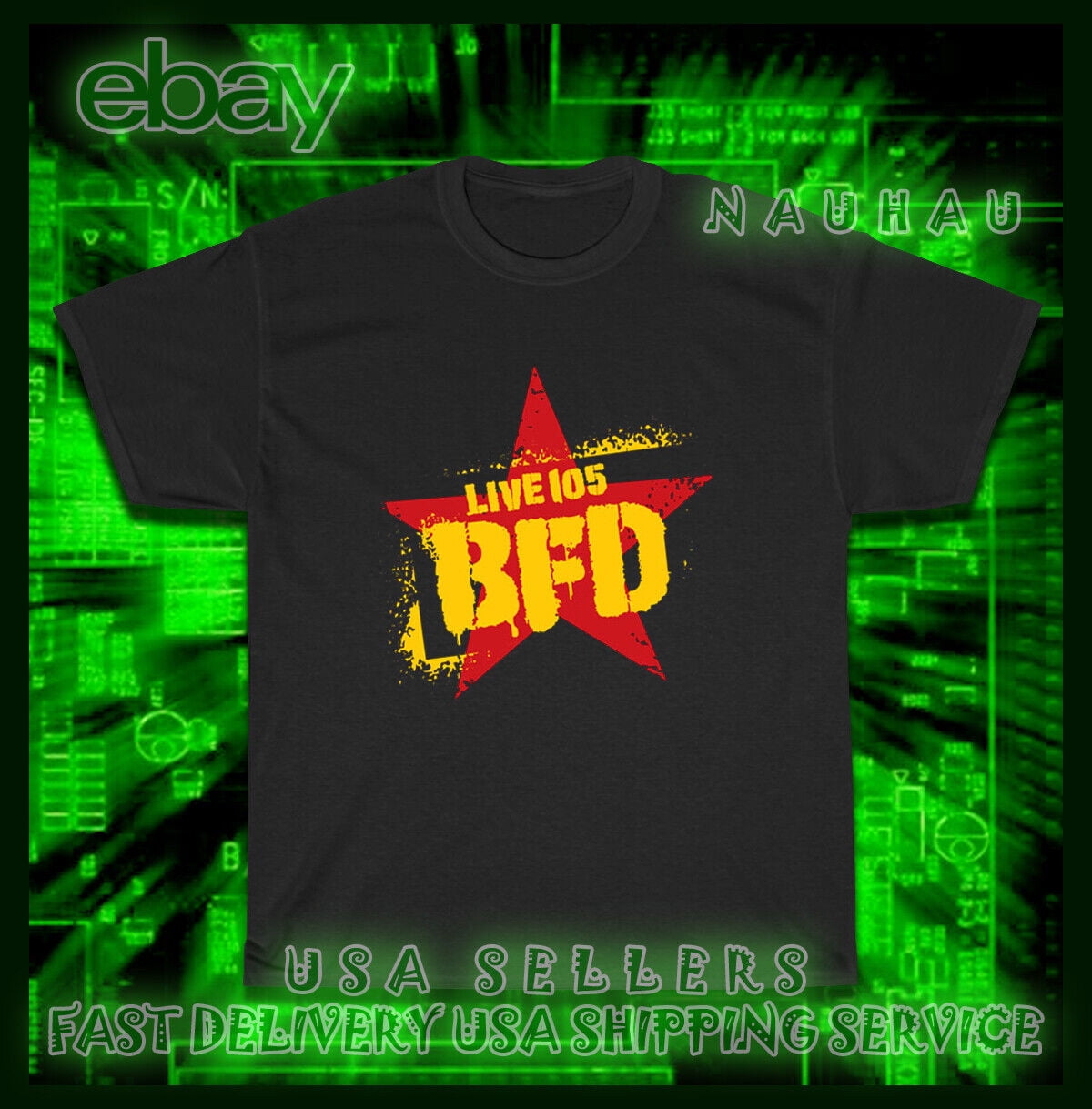 BFD KITS Live 105 The Bay Area's Logo Men's T-Shirt American Brand T ...
