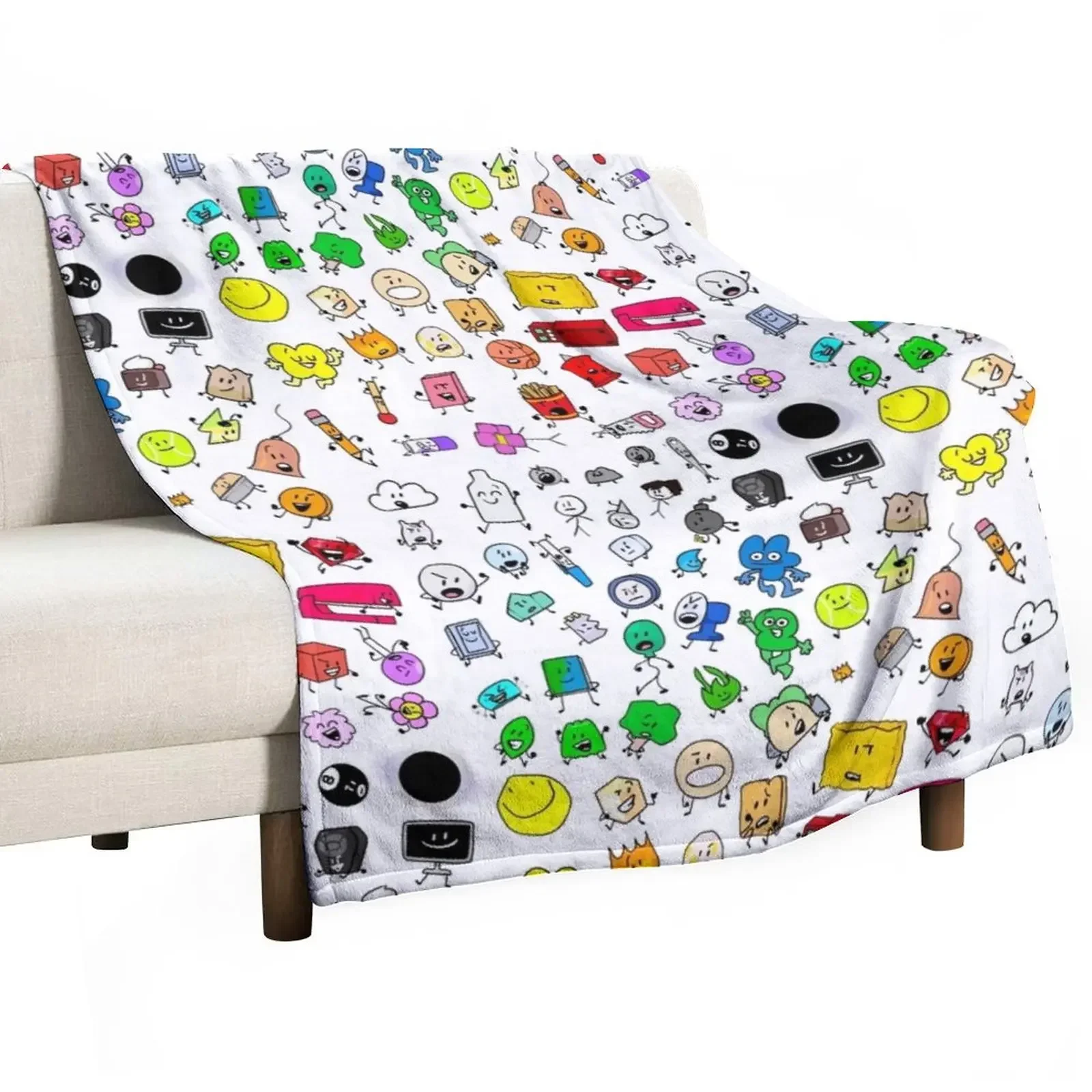 BFDI All Characters (Transparent) Throw Blanket Vintage For rative Sofa ...