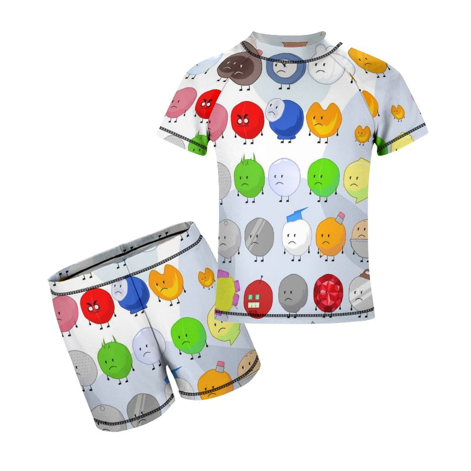 BFDI Battle For Dream Island Boy's Swimsuit Short Sleeve T Shirt Swim ...