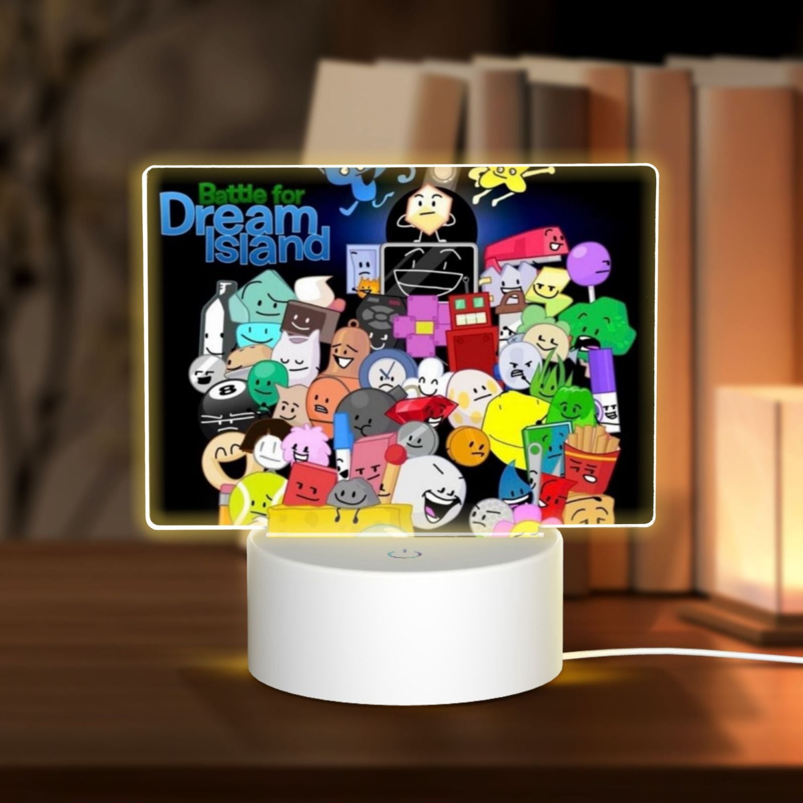 BFDI Battle For Dream Island Cartoon Rectangular Acrylic Night Light ...