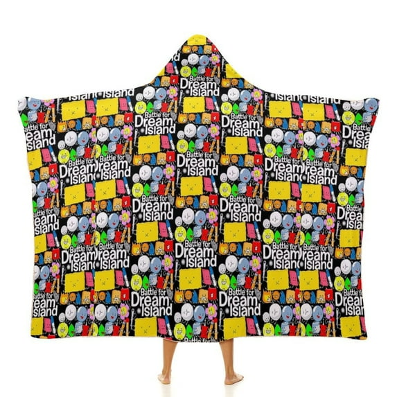 BFDI Battle Dream Island) Lightweight Cloak Hooded Blanket Fleece Cozy ...