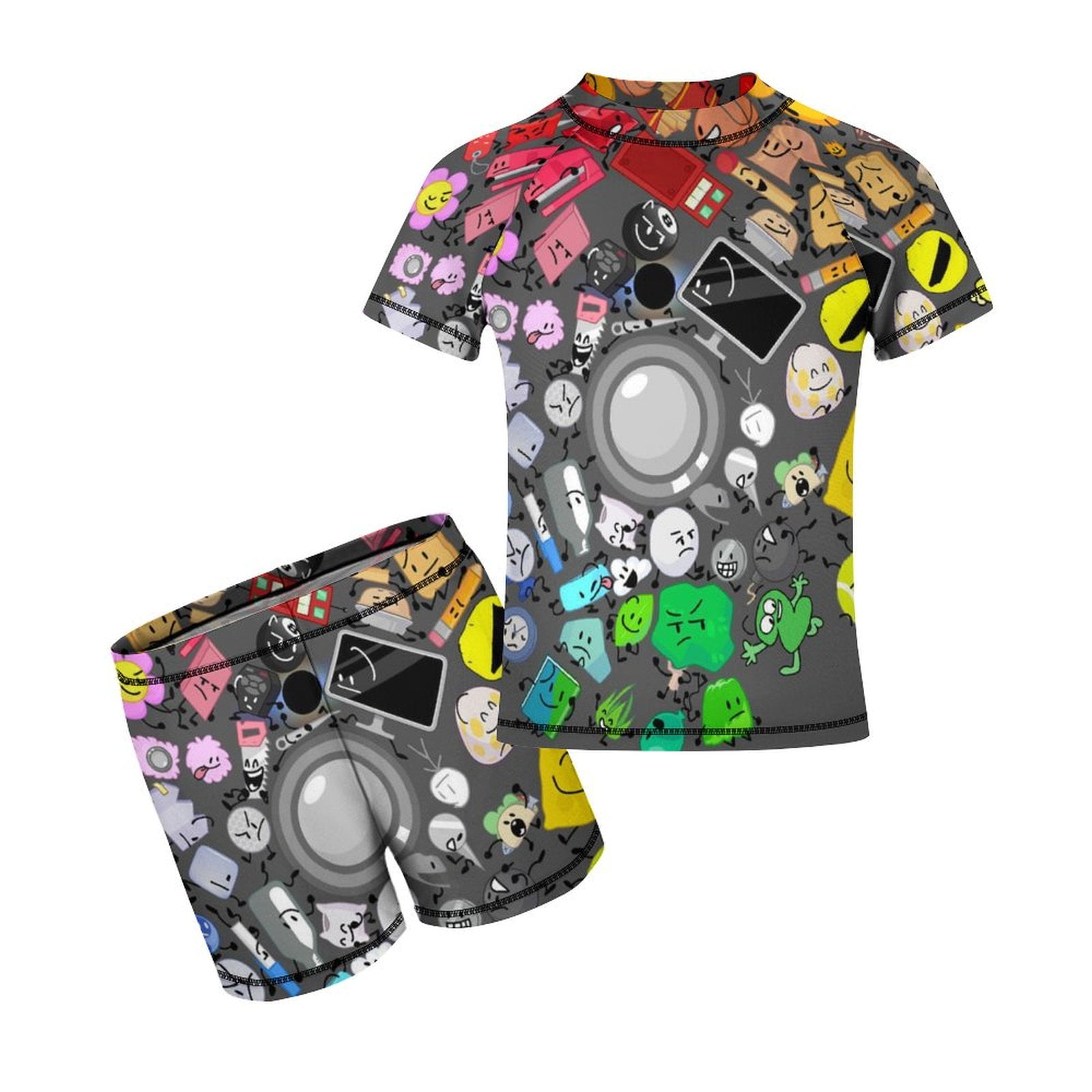 BFDI Battle For Dream Island Boy's Swimsuit Short Sleeve T Shirt Swim ...