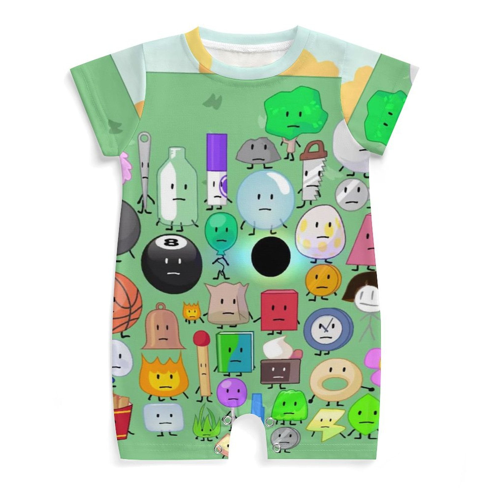 BFDI Battle For Dream Island Cartoon Baby Romper Jumpsuit Summer Short ...