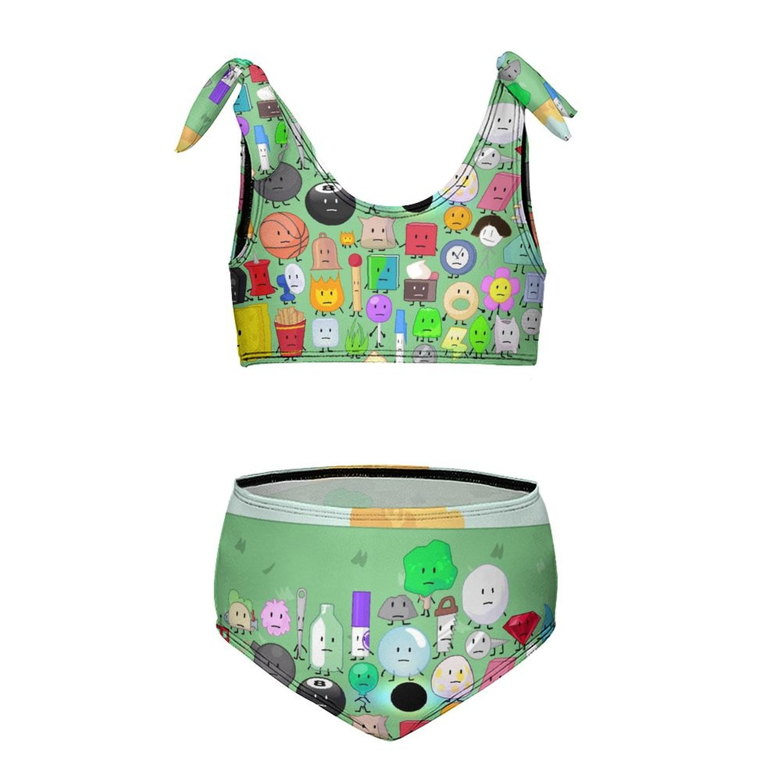 BFDI Battle For Dream Island Cartoon Girls Swimsuits Set 2pcs Summer ...