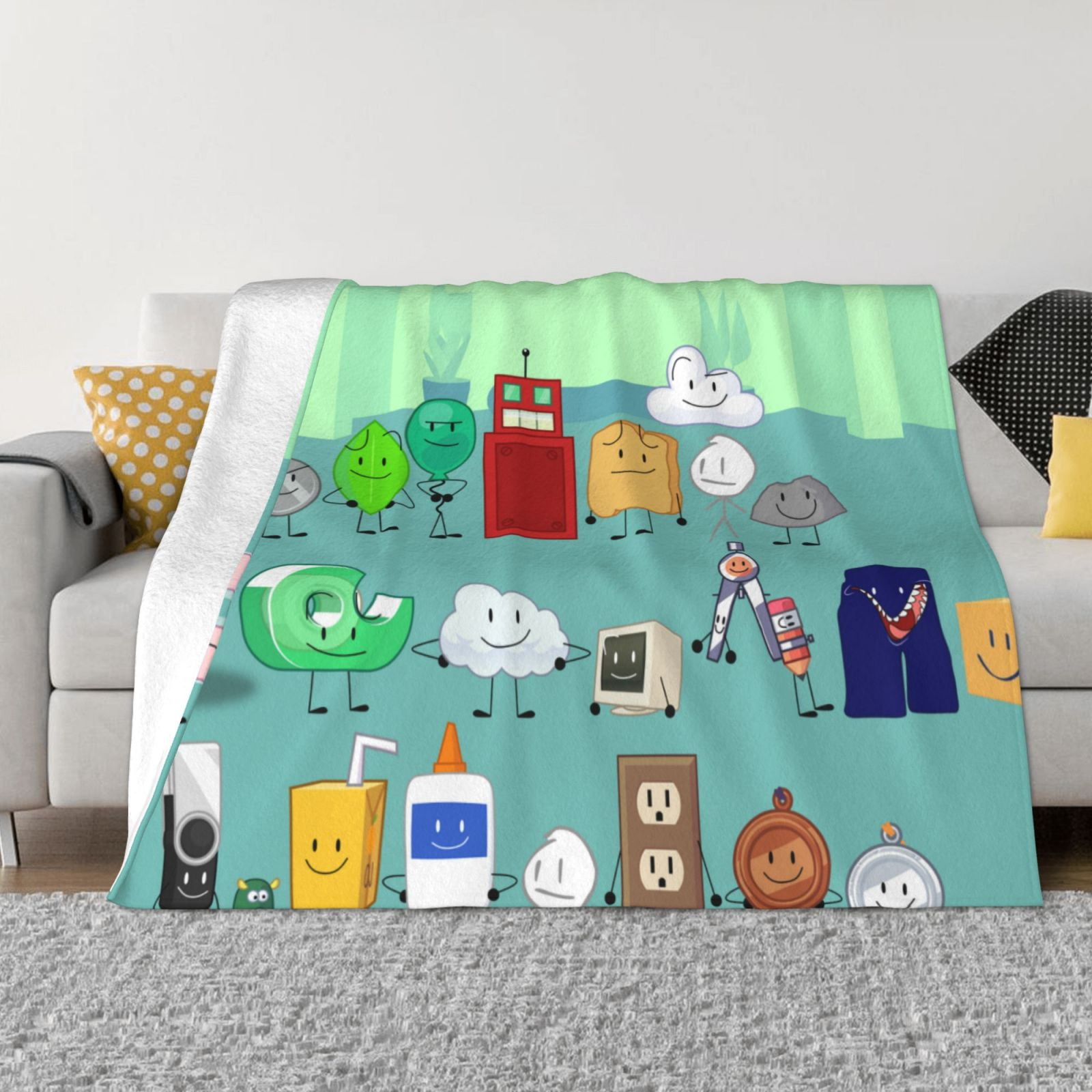 BFDI Battle For Dream Island Game Blanket Cozy Ultra-Soft Micro Flannel ...