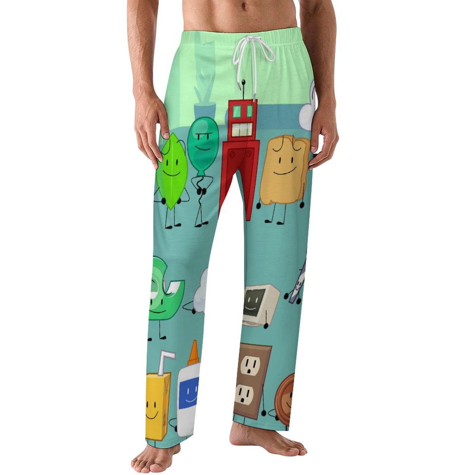 BFDI Battle For Dream Island Game Mens Pajama Pants Cozy Soft Lounge ...