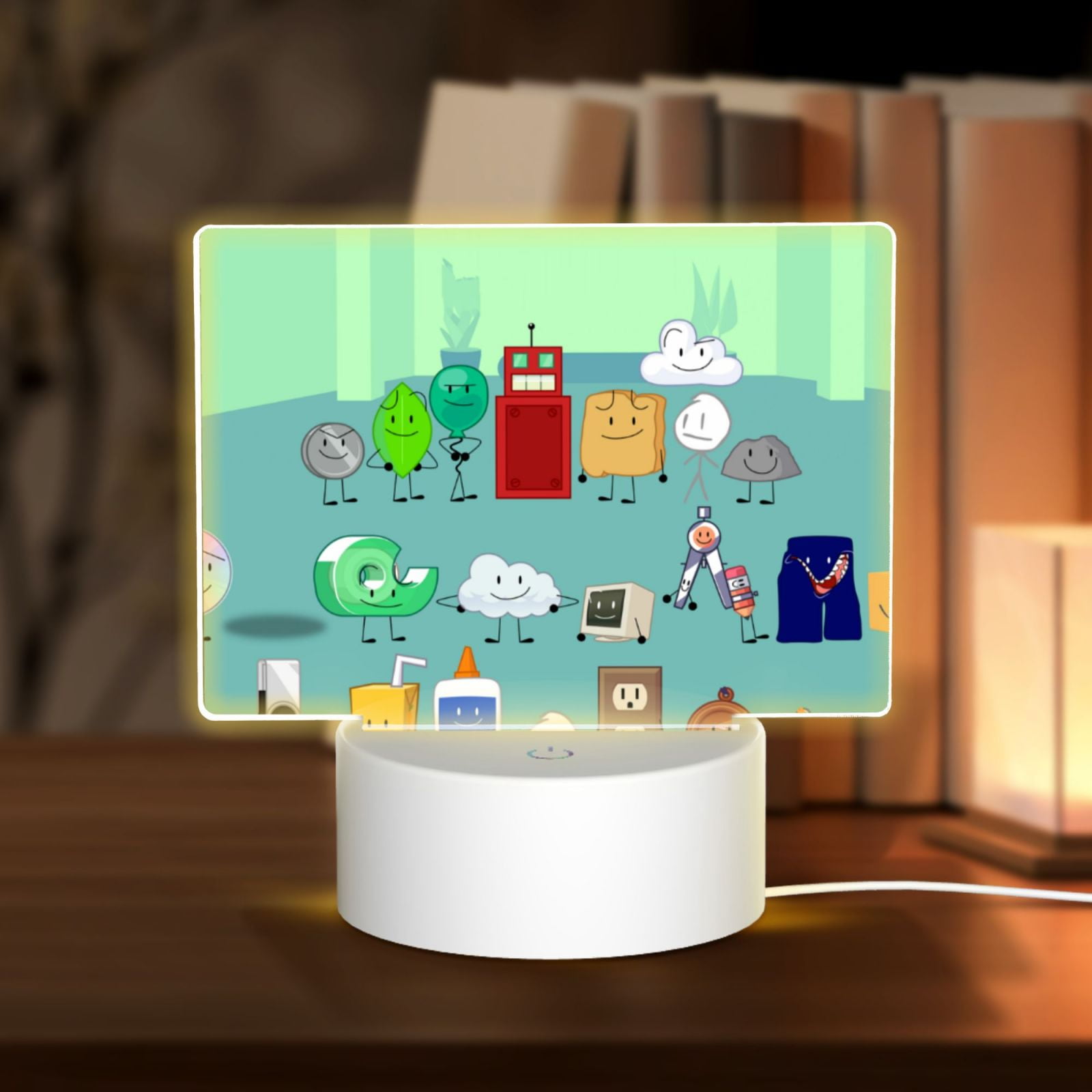 BFDI Battle For Dream Island Game Rectangular Acrylic Night Light USB ...