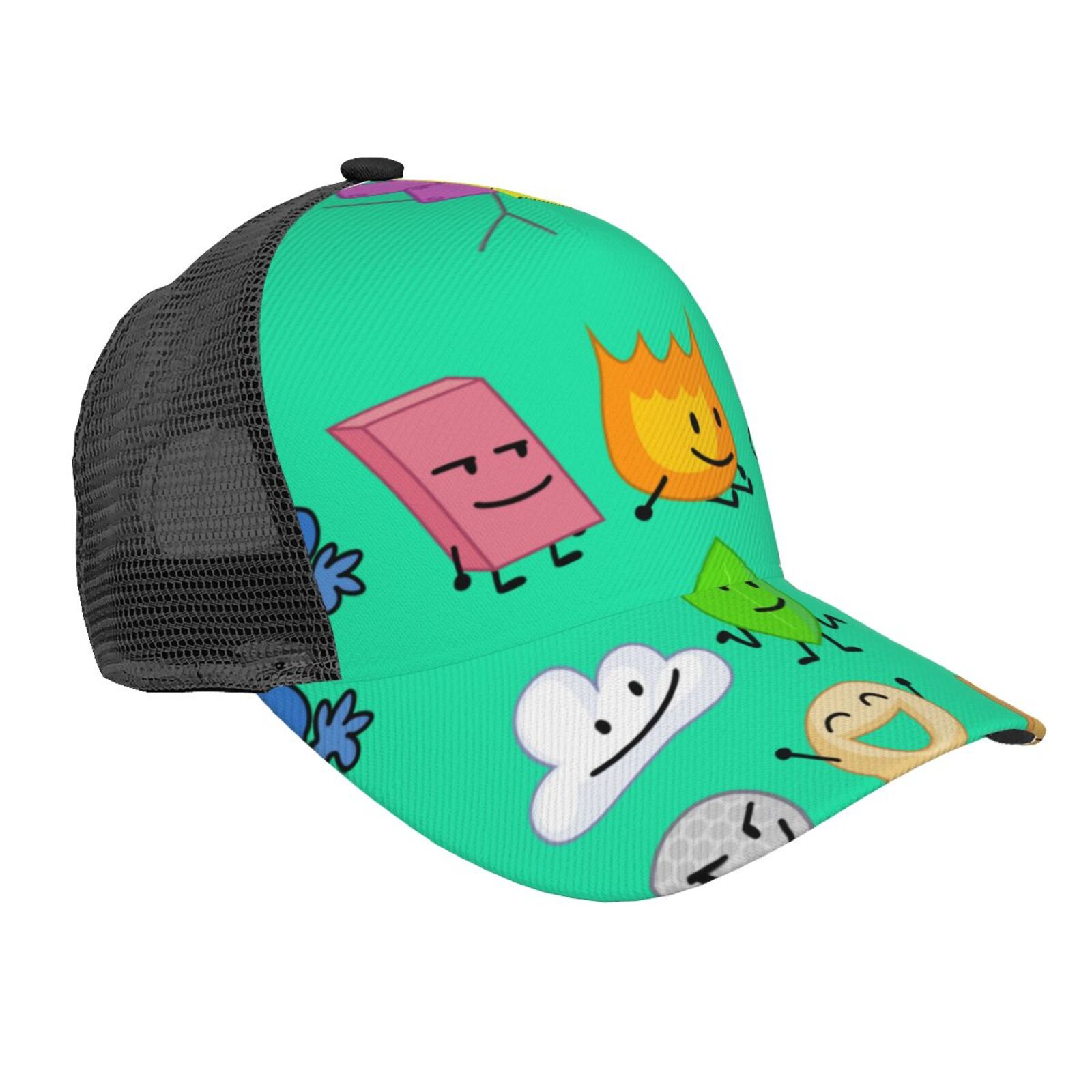 BFDI Battle For Dream Island Mesh Baseball Cap Unisex Casual Outdoor ...