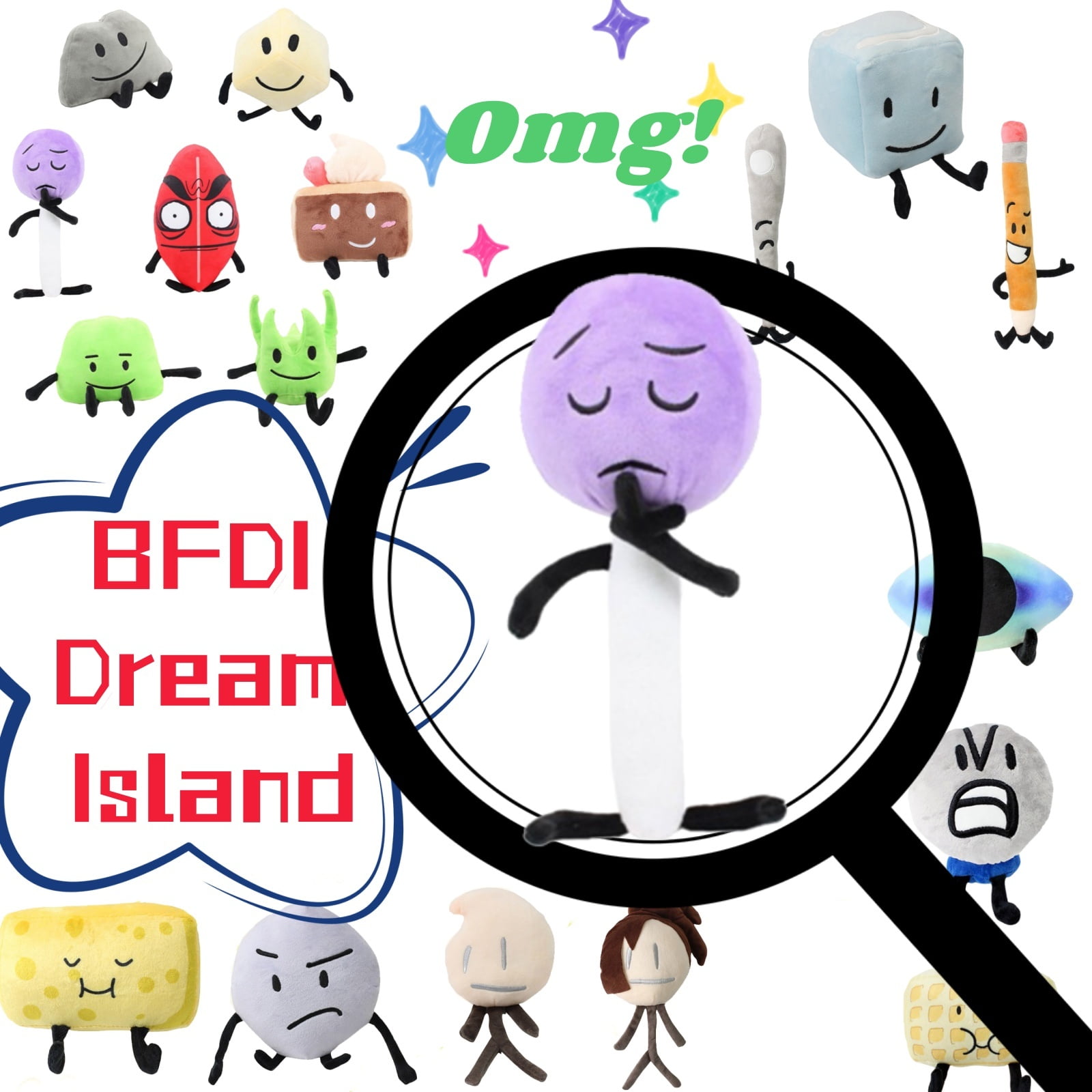 BFDI Dream Island Plushies Toy, Cartoon Character Plush Stuffed Pillow ...