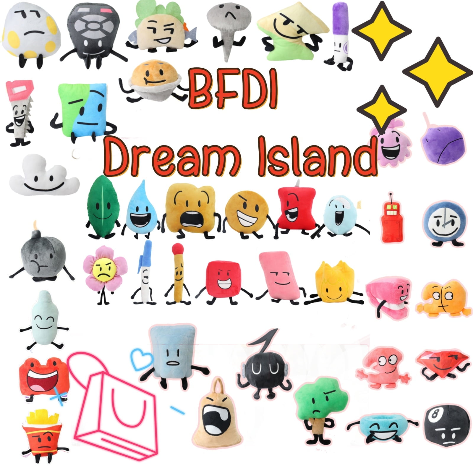 BFDI Plushies Bf-Di Dream Doll Island Plush Toy Numbers Plush Toy ...