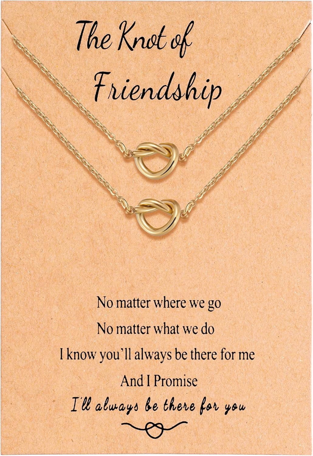 BFF Friendship Knot Infinity Necklace for 2 Best Friend Long Distance ...