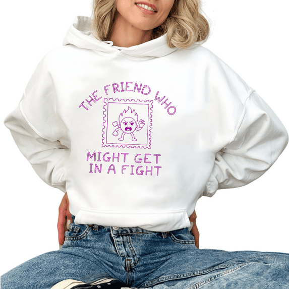 BFF Gathering Playful Fiery Exclusive White Print Graphic Sweatshirt ...