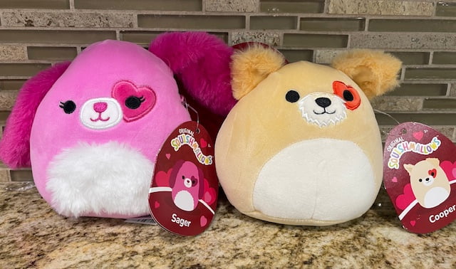 BFF PAIRS Squishmallows SAGER COOPER PUPPY DOGS Valentine's Plush ...