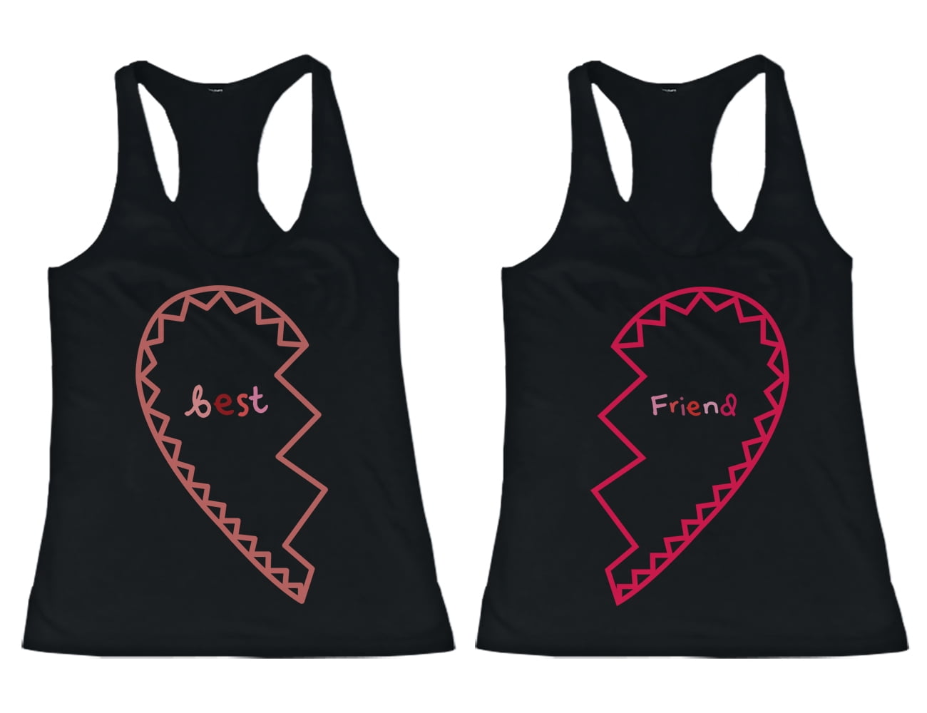 BFF Tank Tops Best Friend Matching Hearts Matching Shirts for Best ...