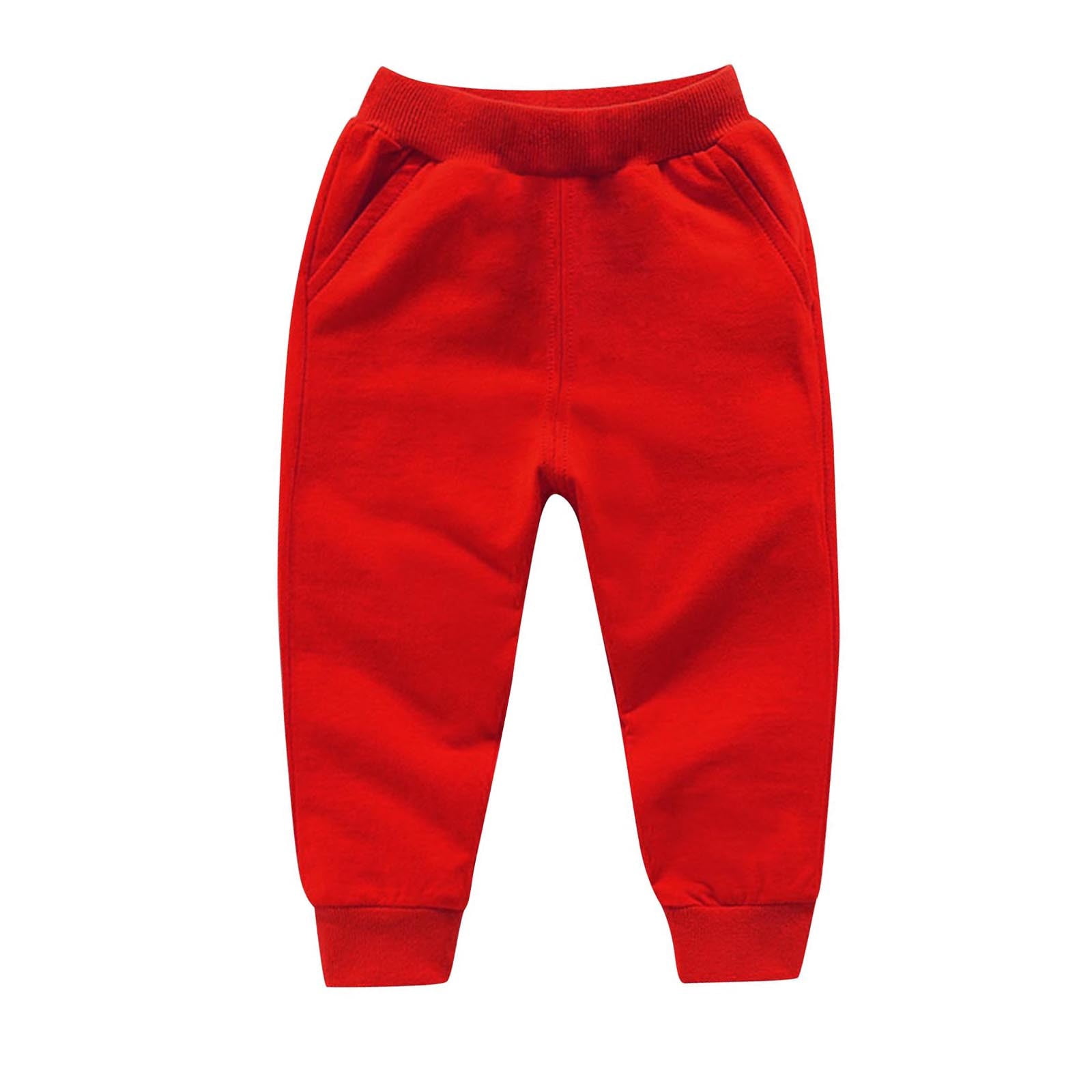 BFHHYA Boys Girls Cotton Sweatpants Kids High Waist Jogger Pants ...