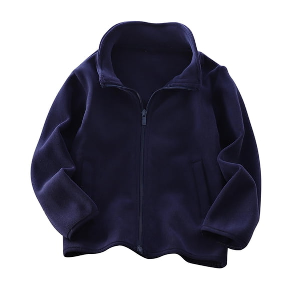 BFHHYA Boys Girls Polar Fleece Jacket Zip Up Long Sleeve Jacket with ...