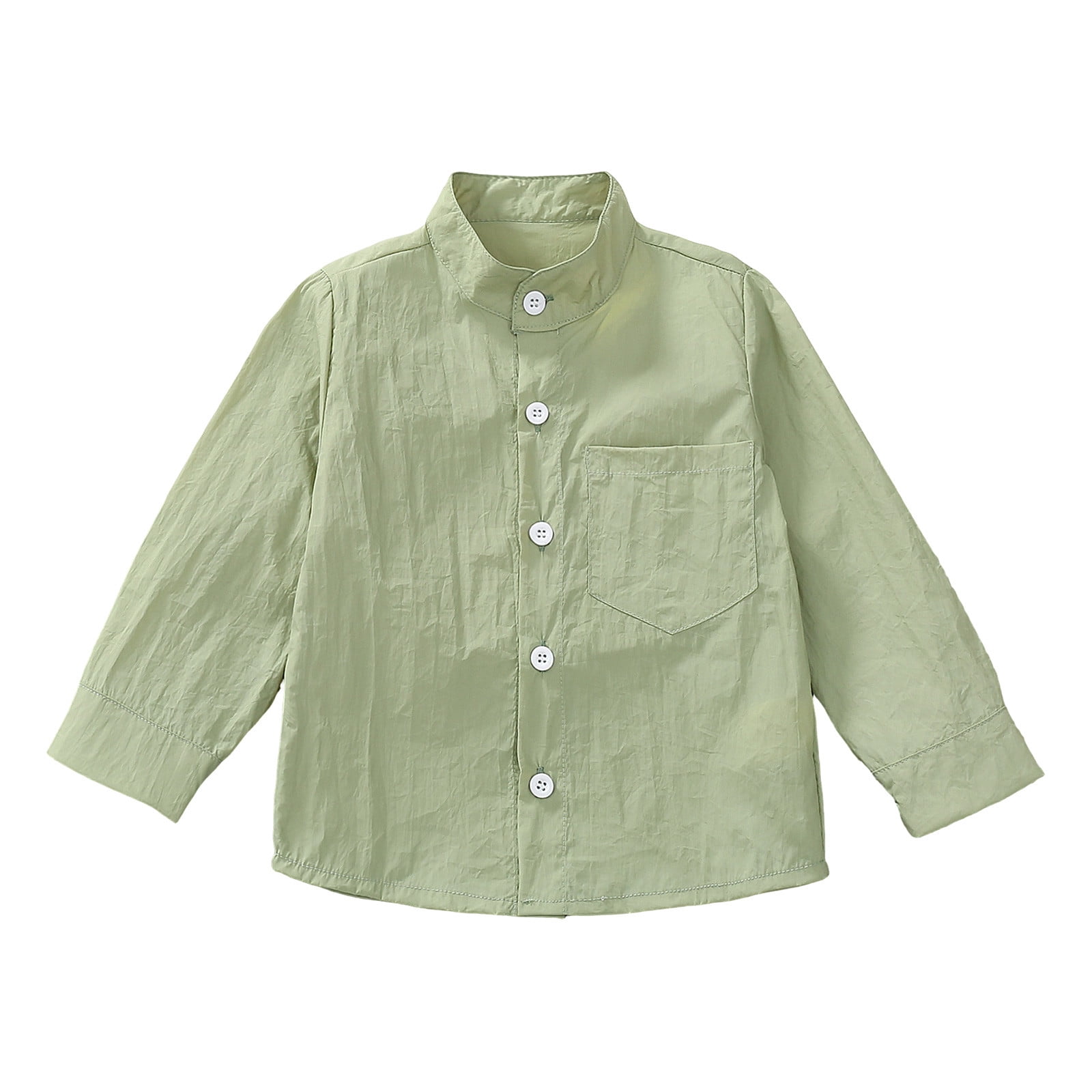 BFHHYA Boys Shirts Classic Point Collar Long Sleeve Blouse Button Down ...