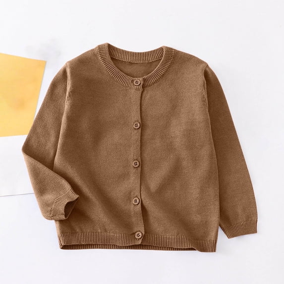 BFHHYA Girls Cardigan Sweater School Uniforms Kids Long Sleeve Button ...