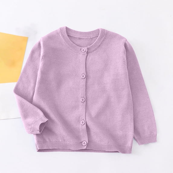 BFHHYA Girls Cardigan Sweater School Uniforms Kids Long Sleeve Button ...