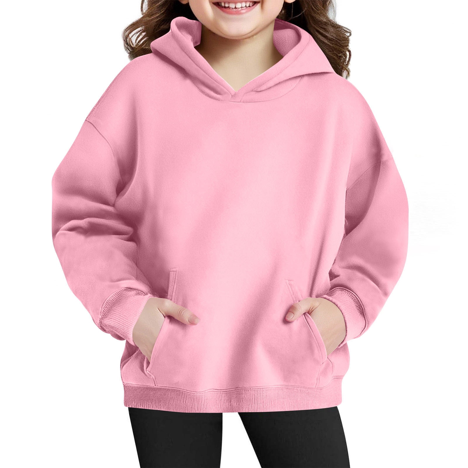 BFHHYA Girls Fleece-Lined Hooded Sweatshirt Long Sleeve Pullover ...
