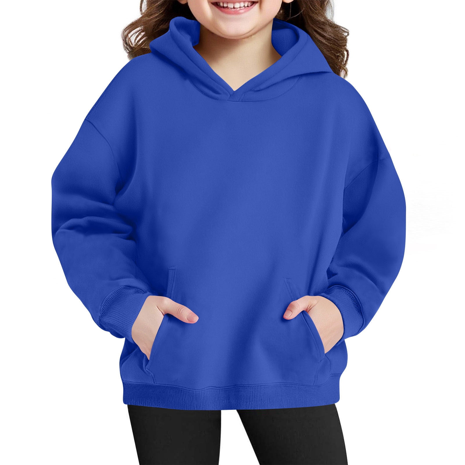 BFHHYA Girls Fleece-Lined Hooded Sweatshirt Long Sleeve Pullover ...