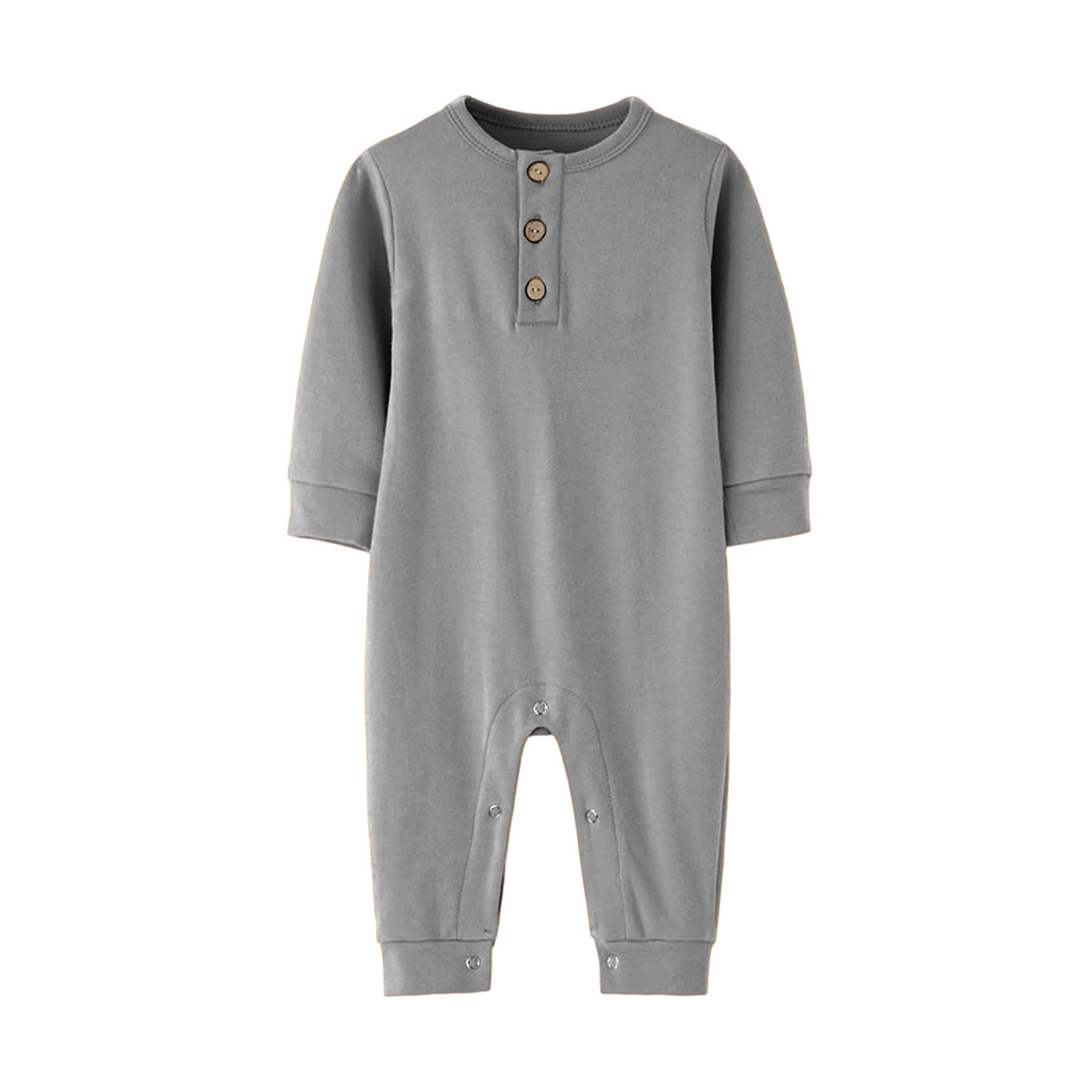 BFHHYA Kids Cotton Rompers Button Down Long Sleeve Jumpsuits Soft One ...