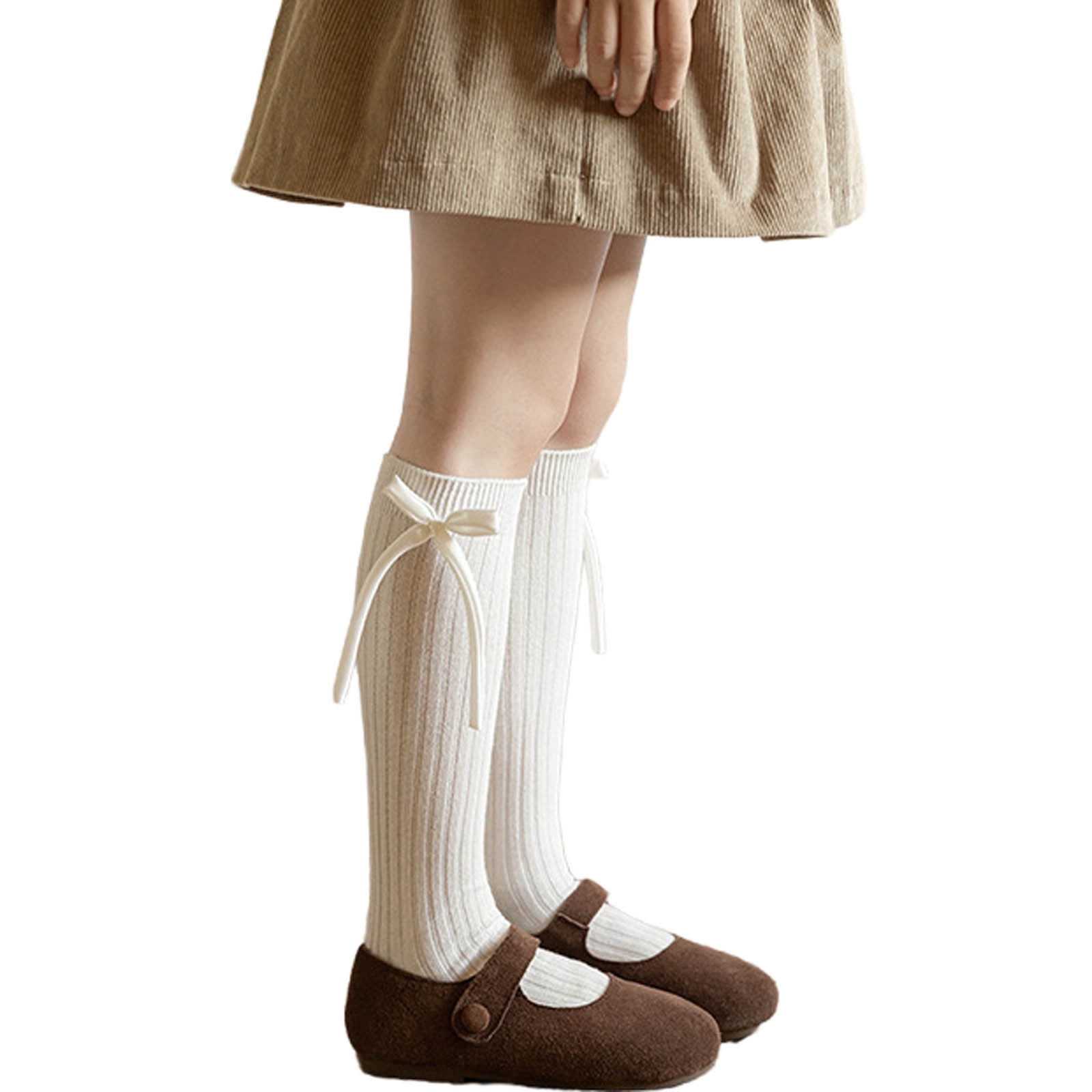BFHHYA Kids Girl Knee High Socks Casual School Uniform Dress Socks Soft ...