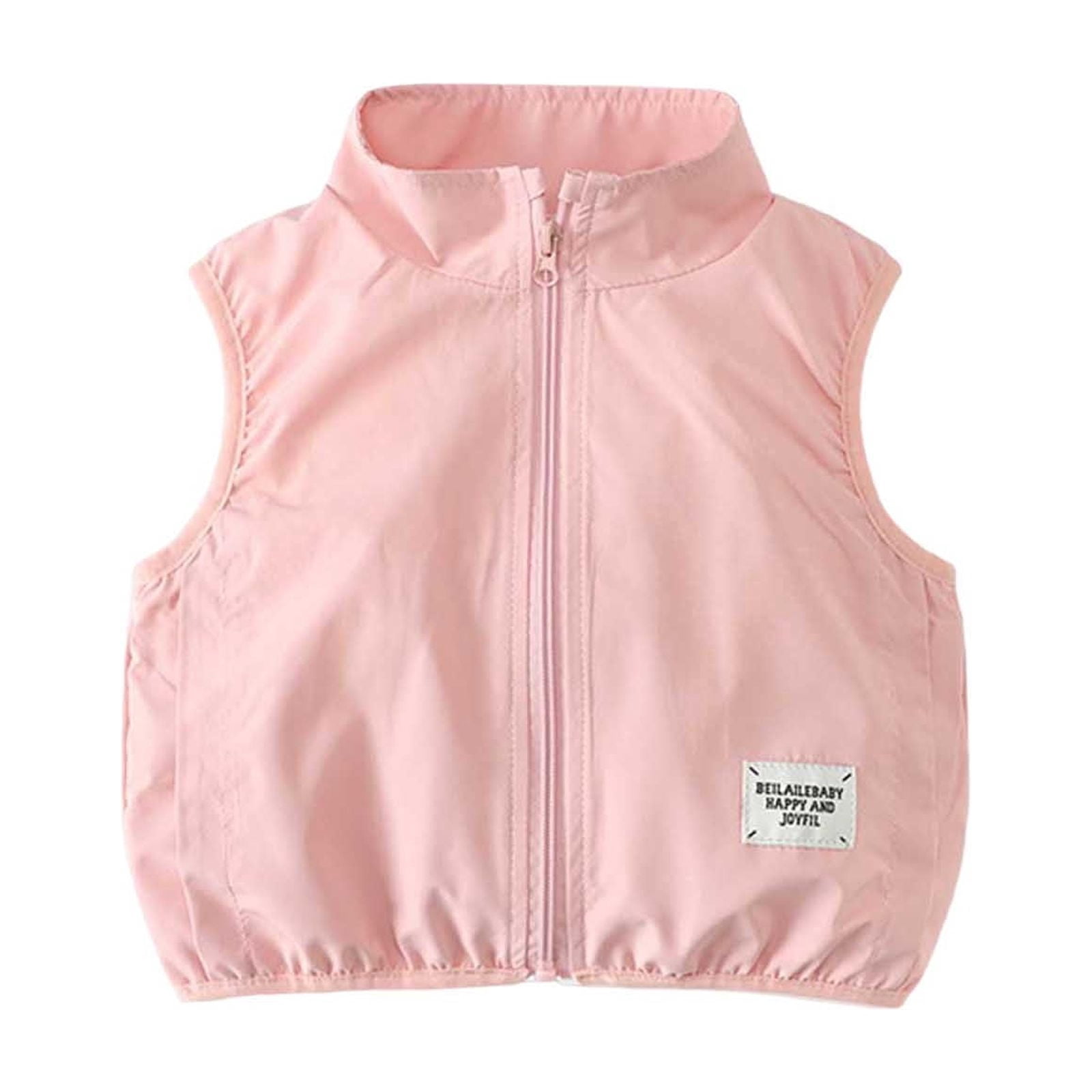 BFHHYA Kids Lightweight Vest Fashion Zipper Stand Collar Sleeveless ...