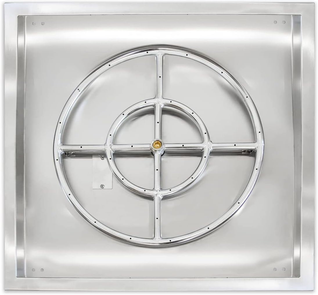BFP24SK Stainless Steel Drop-in Burner Pan for Liquid Propane Fire Pits, 24 Inch, Square ...