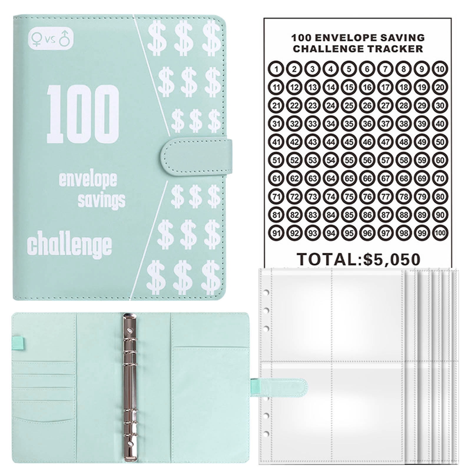 BFSAUHA 100 Envelope Saving Challenge Lightweight Savings Portable ...
