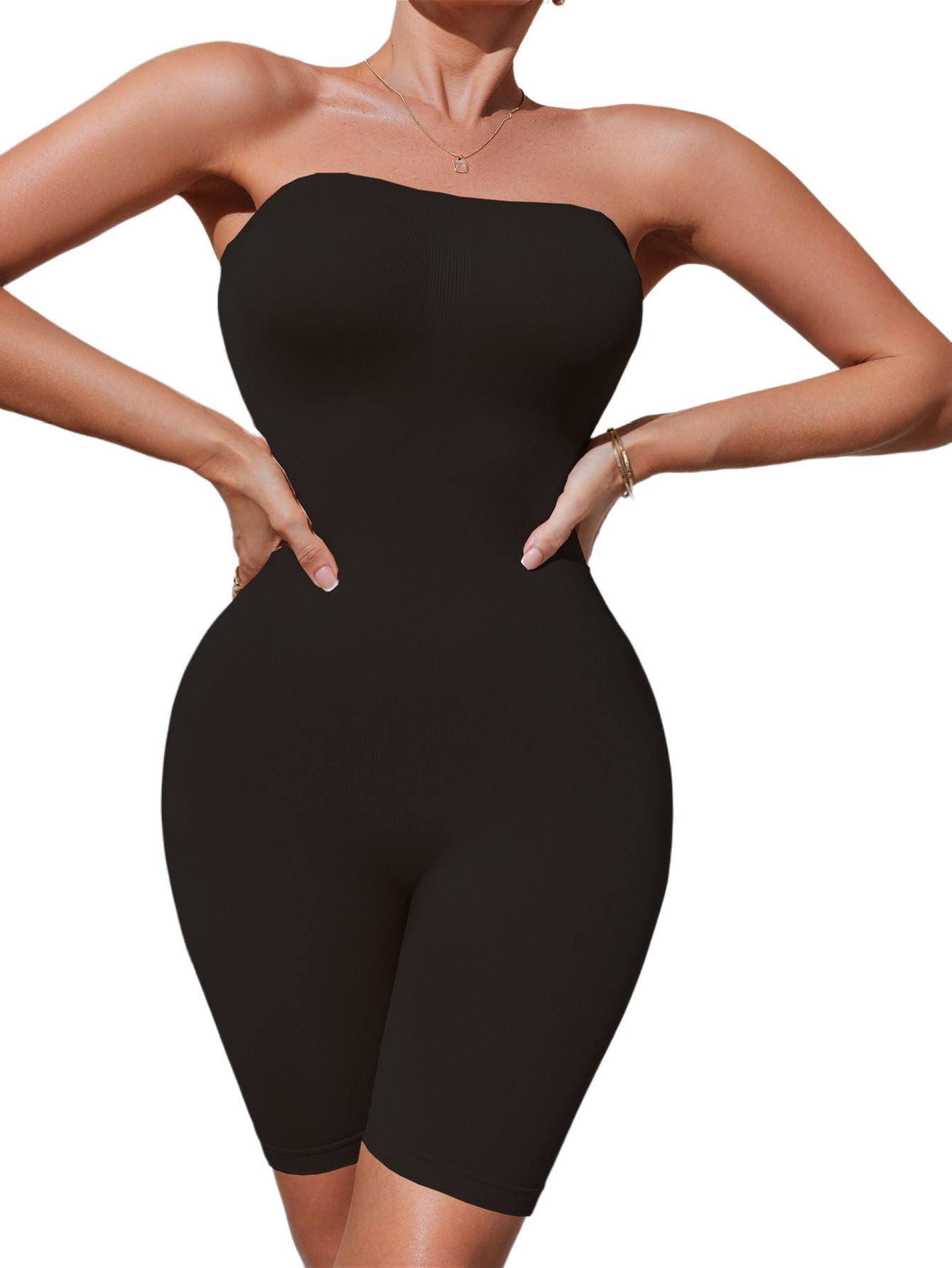 BFTBTY Women's Strapless Shapewear Bodysuit Tummy Control Seamless ...