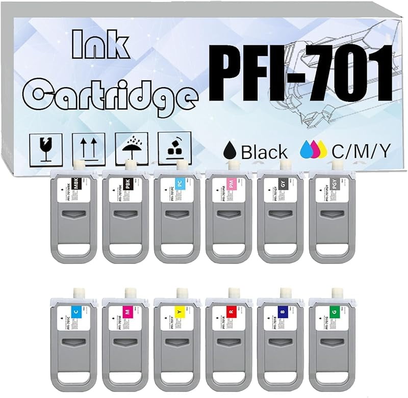 BFTC Compatible PFI-701 PFI701 Ink Cartridges, Work for Canon IPF 8000 9000 8100 9100 8110 9110 ...
