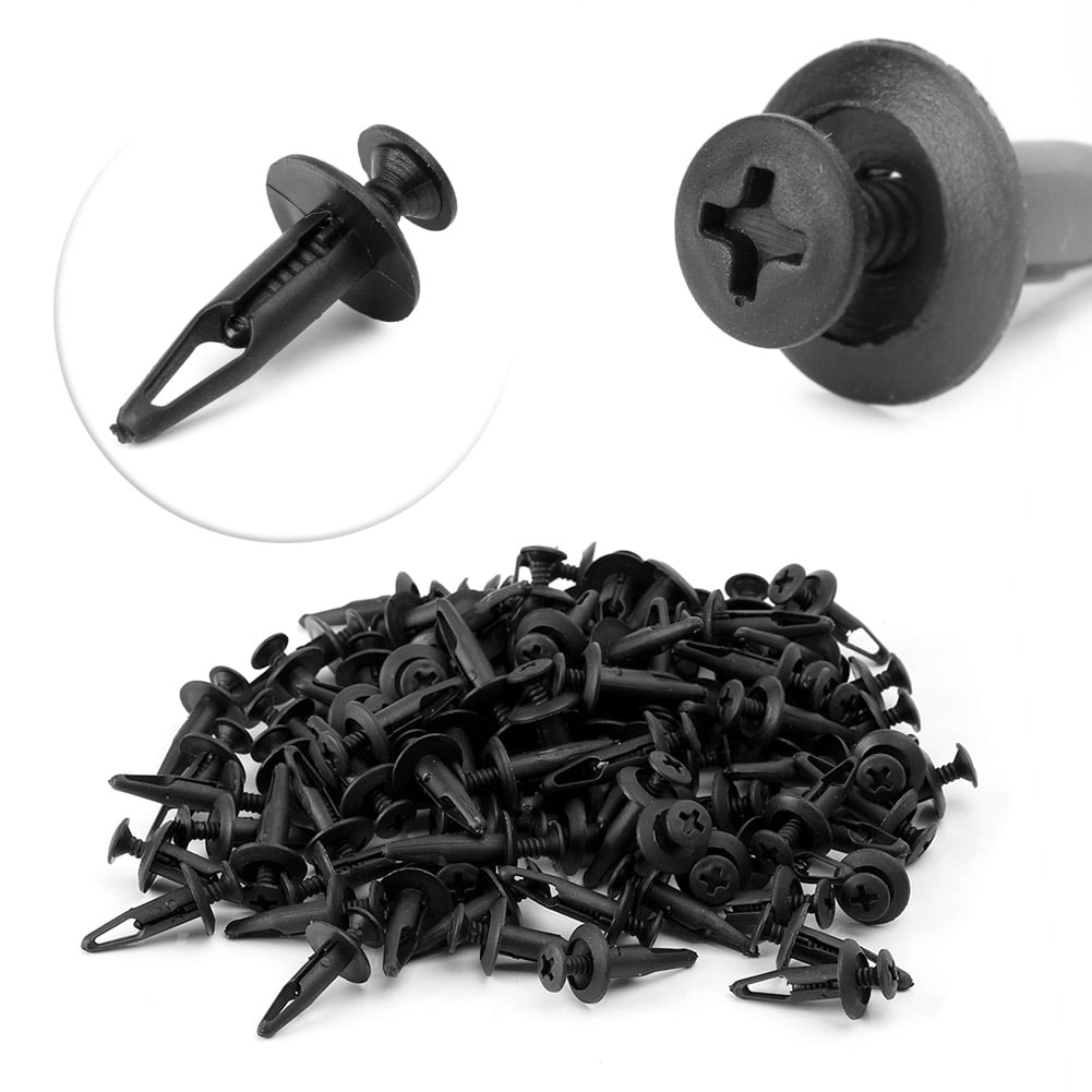 BFY 6.3mm Plastic Push Type Rivet Retainer Fastener Bumper Pin Clips ...