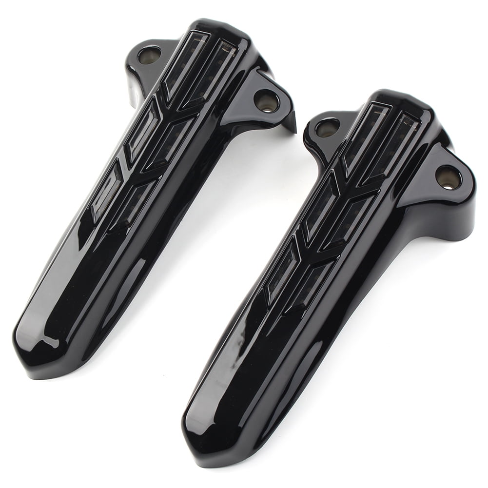 BFY Black Front Fork Boot Lower Cover Protector with LED Lights for ...