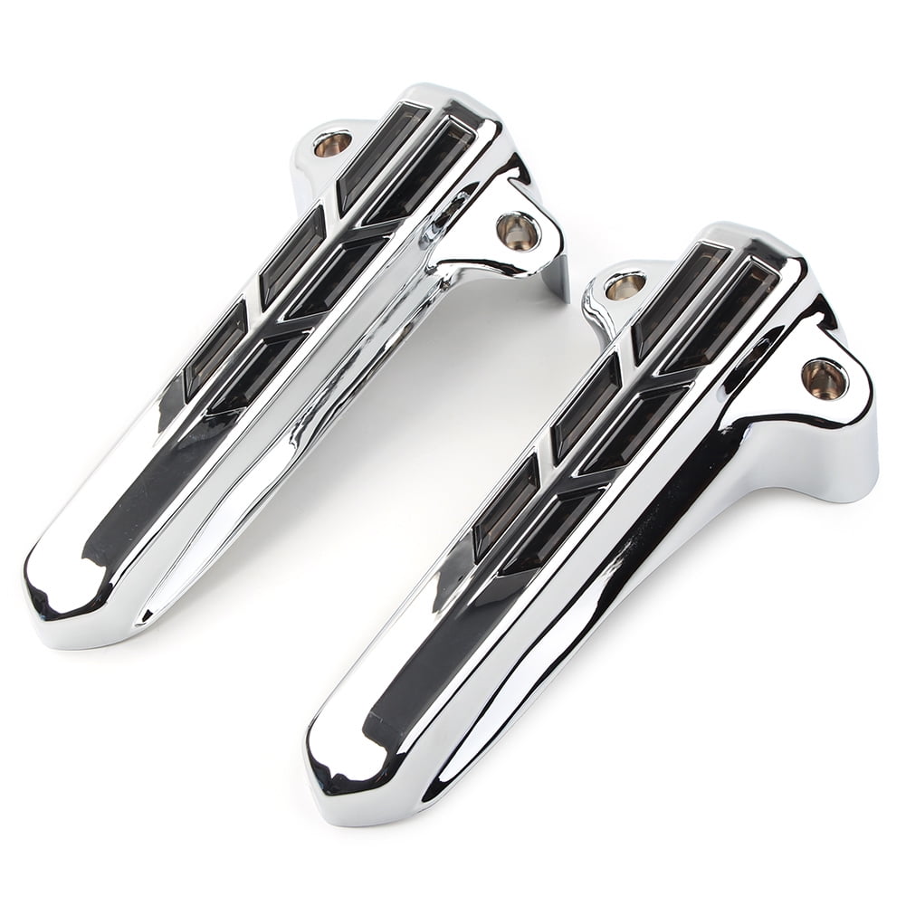 BFY Chrome Front Fork Boot Lower Cover Protector with LED Lights for ...