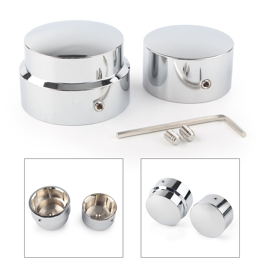 BFY Chrome Motorcycle Rear Axle Nut Cover Cap Sets for Harley Dyna XG ...