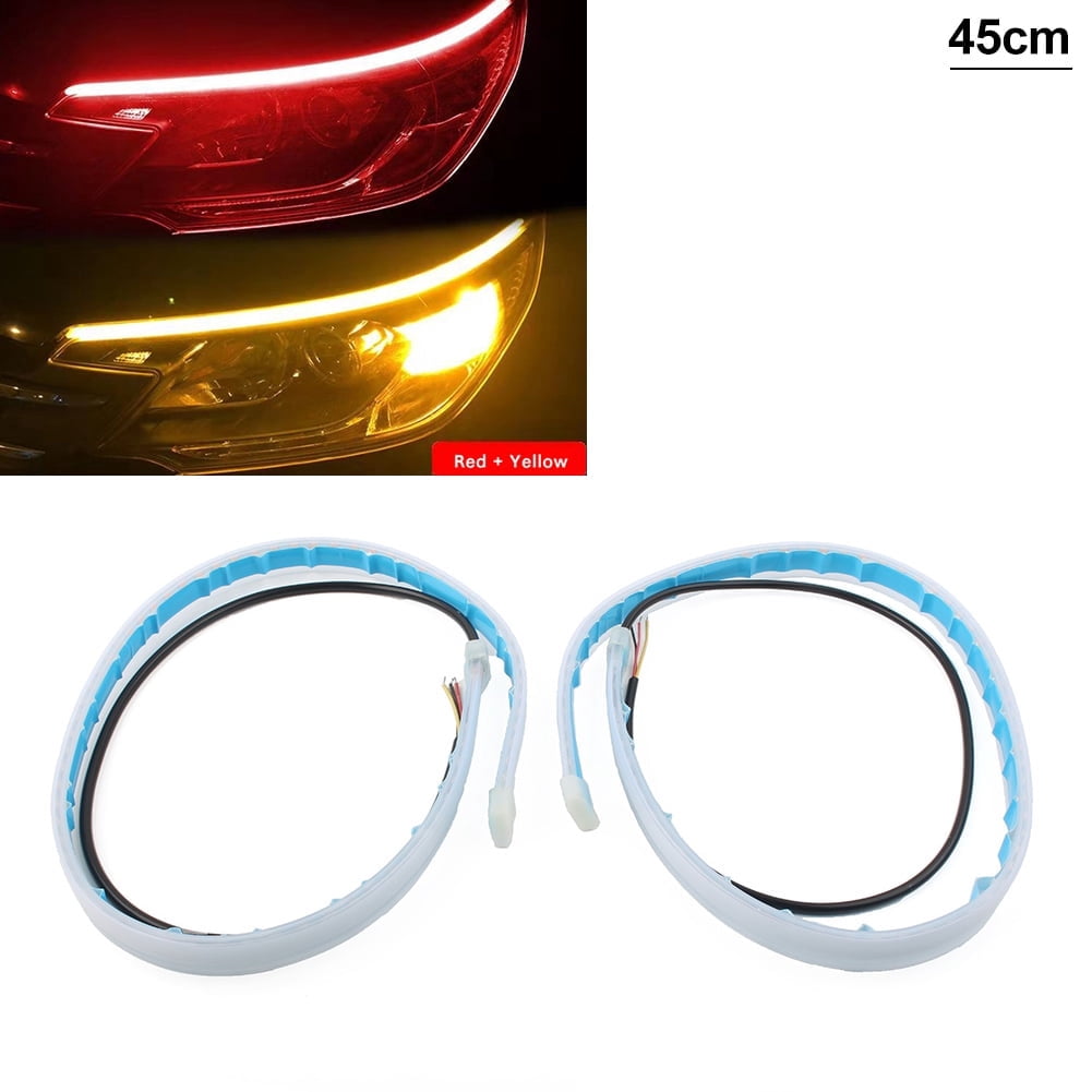 BFY DRL Strip Turn Signal Light Bright Yellow LED Daytime Running Light ...