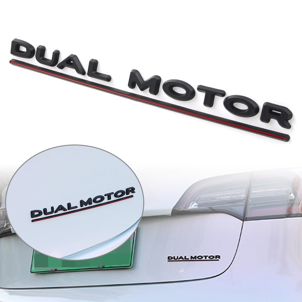 BFY Dual Motor Emblem Decals 3D Letter Rear Trunk Sticker For Tesla ...