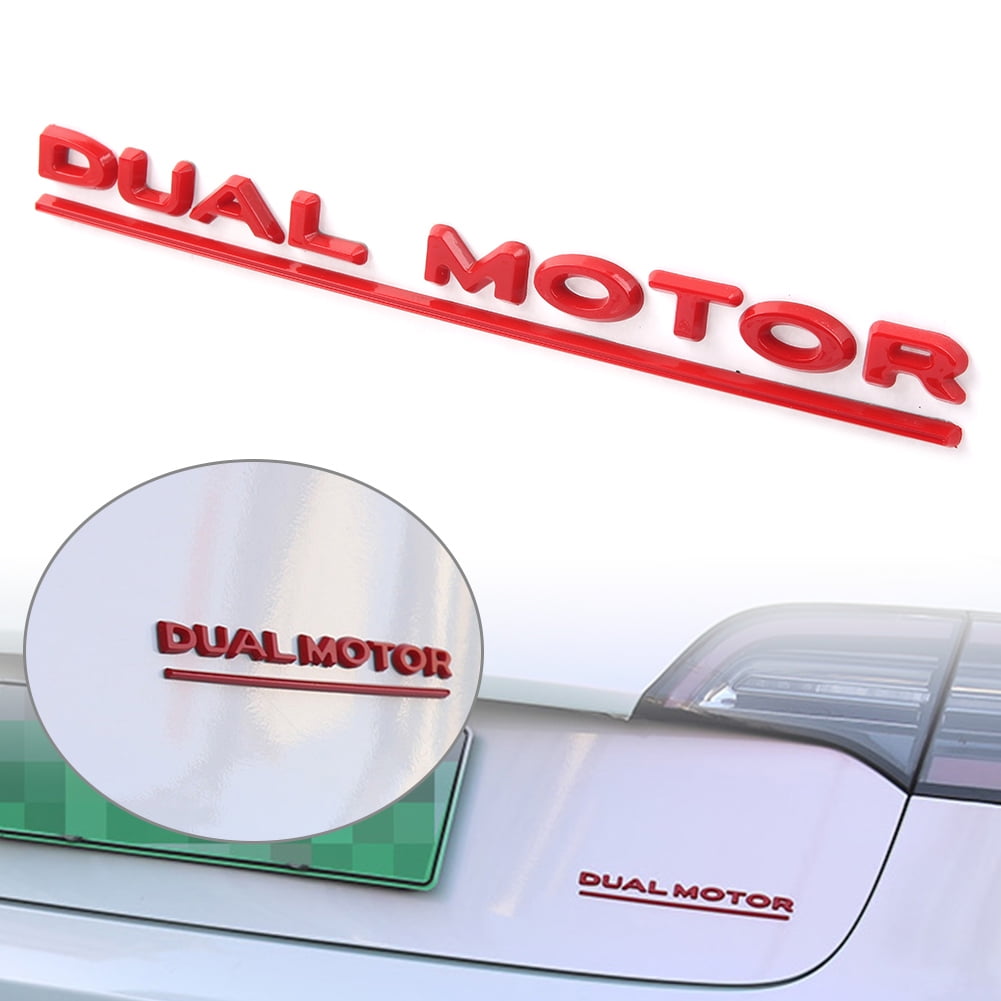 BFY Dual Motor Emblem Decals 3D Letter Rear Trunk Sticker For Tesla ...