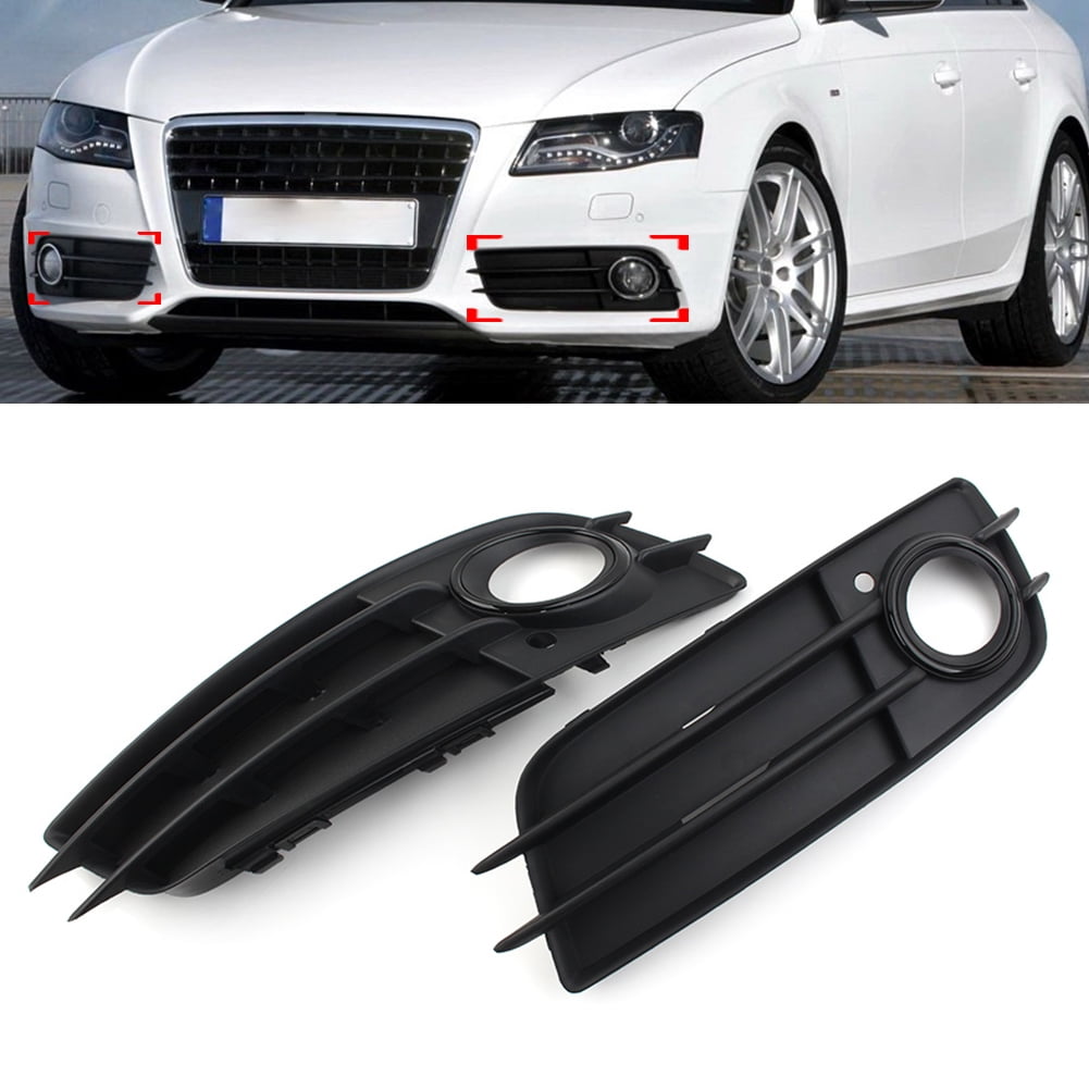 Bfy Front Bumper Fog Light Grille Cover Black For Audi A4 B8 S4 08 12