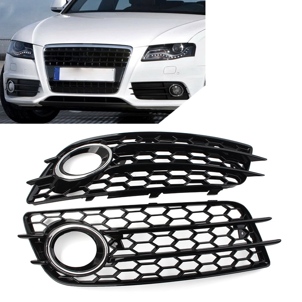 BFY Front Bumper Fog Light Grille Honeycomb Mesh Cover for Audi A4 B8 ...