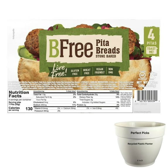 BFree Foods, Gluten Free, Stone Baked Pita Bread, 4 Count, 7.76oz - Walmart.com