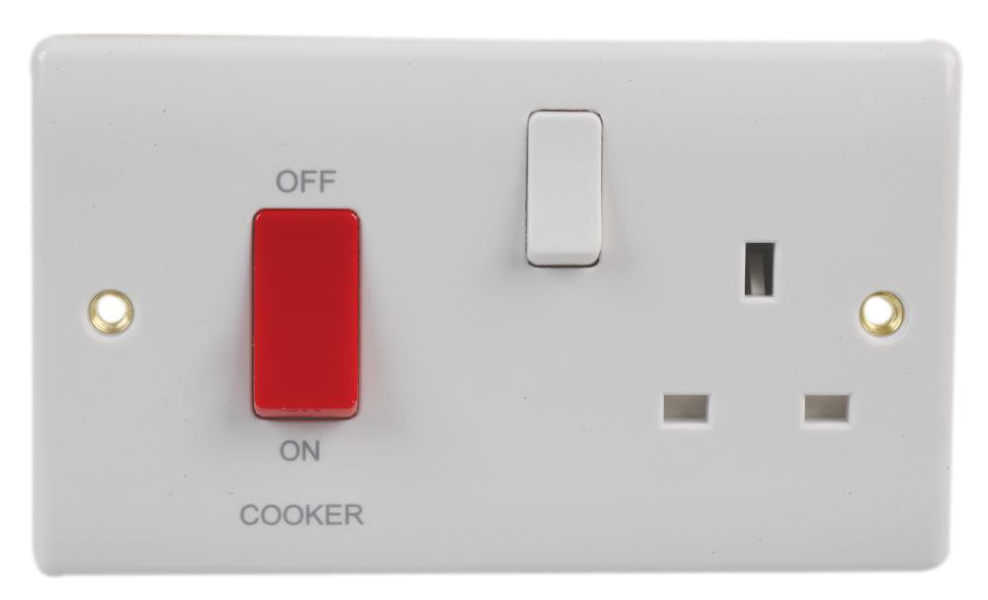 BG - 45A DP Cooker Control Switch with Socket, White - Walmart.com