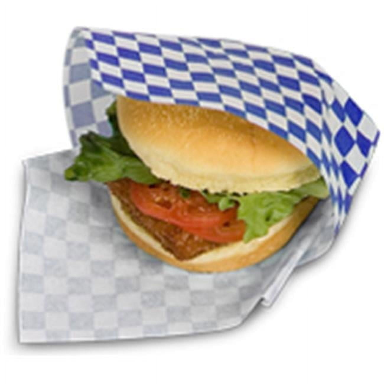 BG Grease Resistant Paper Wrap & Basket Liner Blue Check - Walmart.com