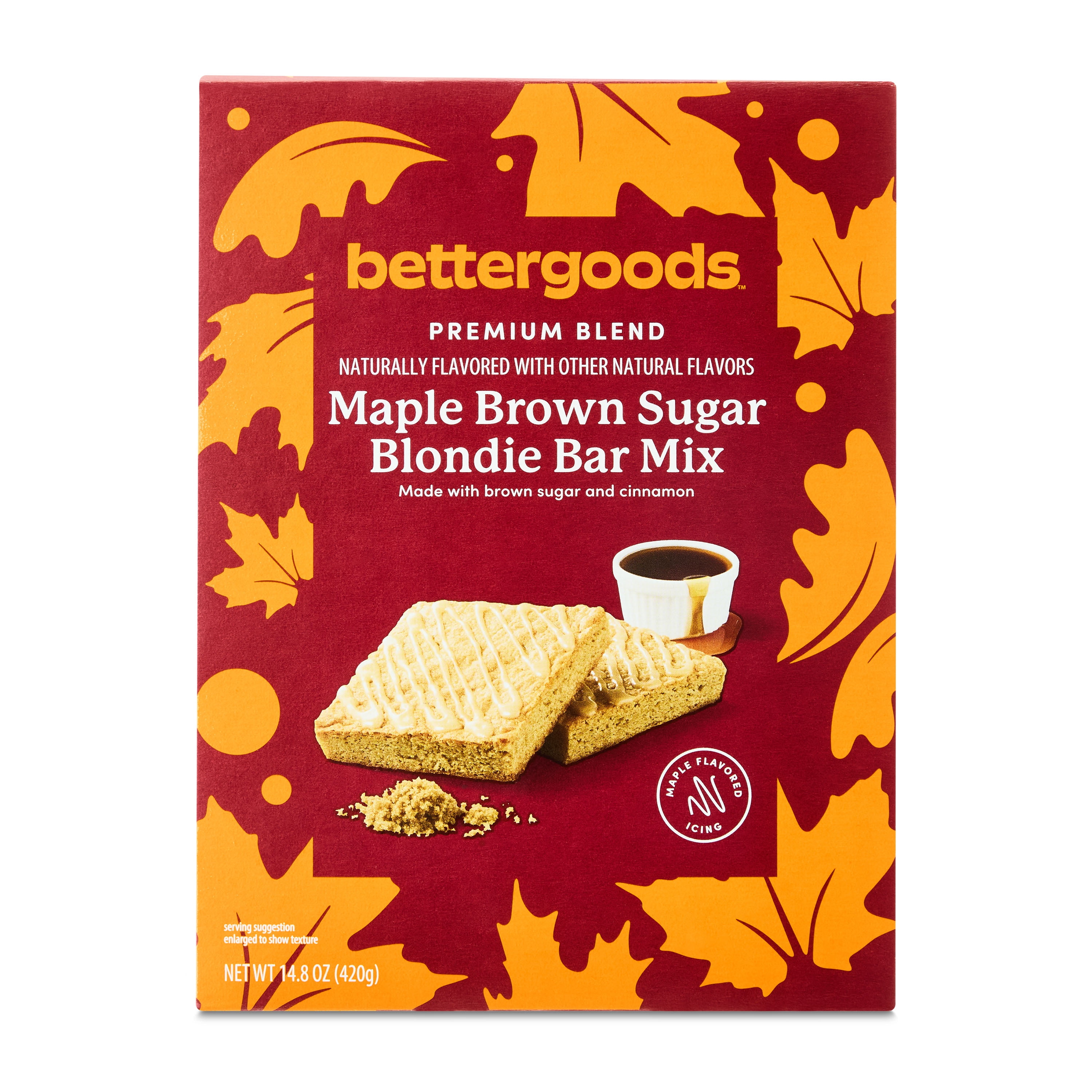 bettergoods Maple Brown Sugar Blondie Bar Mix with Glaze Inclusion, 14. ...